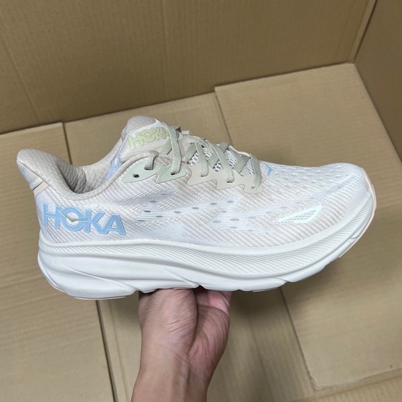 Hoka | Shoes | Hoka Cream Clifton 9 Athletic Sneakers | Poshmark